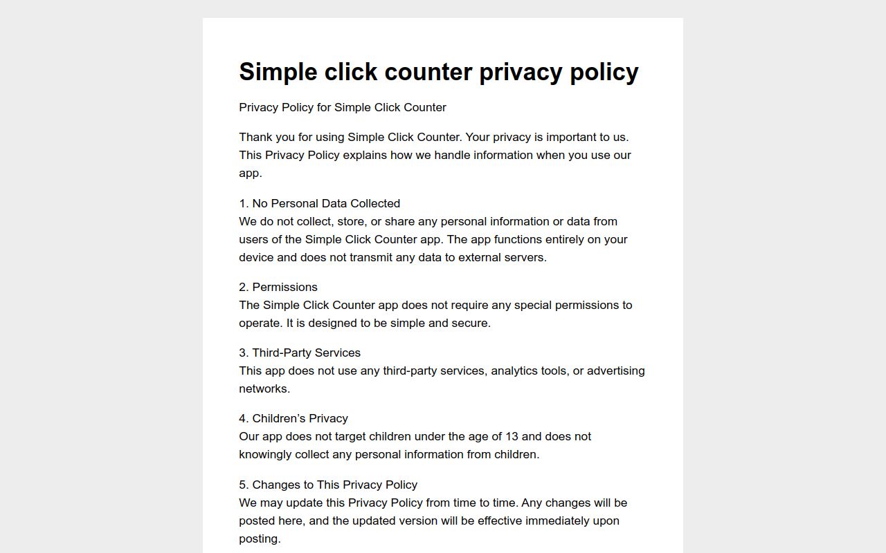 Simple click counter app